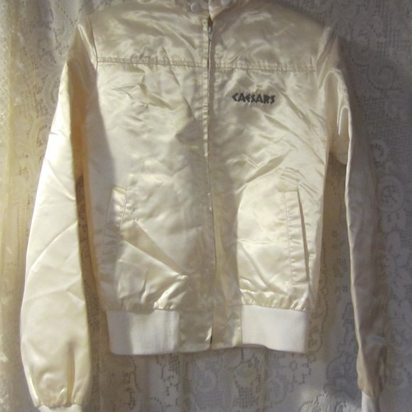 Jackets & Coats | Vintage Caesars Palace White Silk Jacket | Poshmark